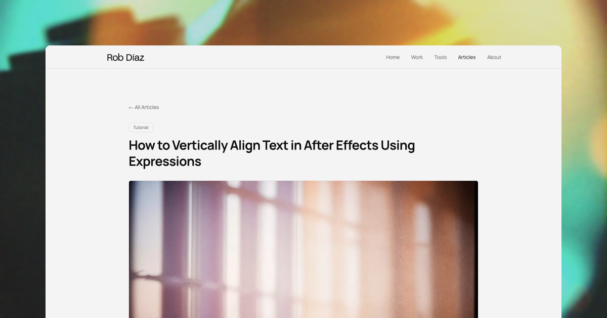 How to Vertically Align Text in After Effects Using Expressions | Rob Diaz